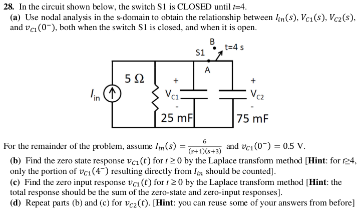 Solved In the circuit shown below, the switch S1 is CLOSED | Chegg.com
