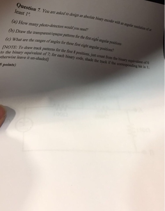 Solved You are asked to design an absolute binary encoder | Chegg.com