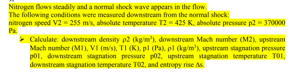 Solved Nitrogen flows steadily and a normal shock wave | Chegg.com