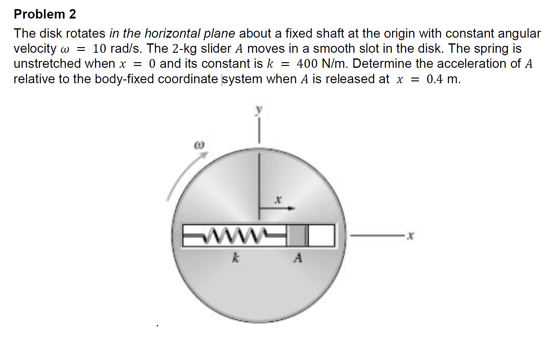 Solved The disk rotates in the horizontal plane about a | Chegg.com