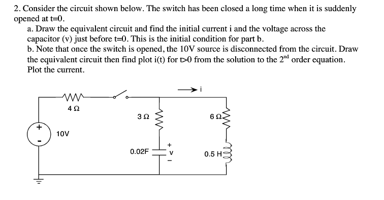 Solved Consider the circuit shown below. The switch has been | Chegg.com