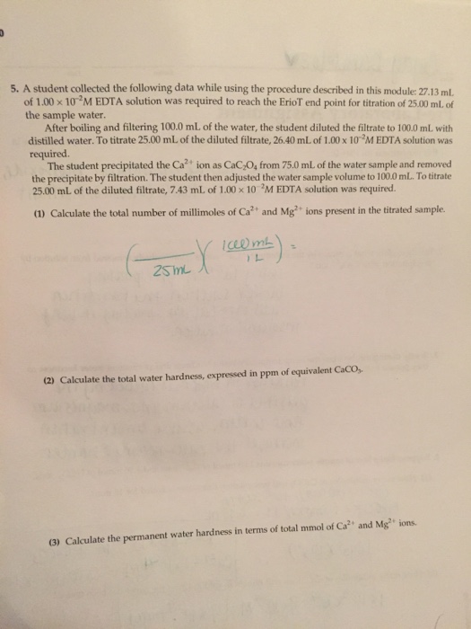 Solved A student collected the following data while using | Chegg.com