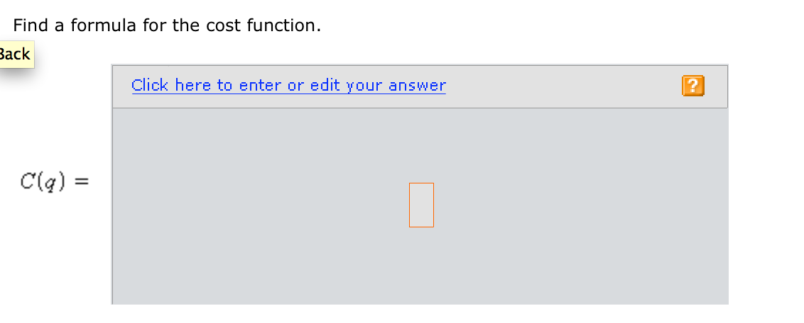 Solved Values Of A Linear Cost Function Are In The Table