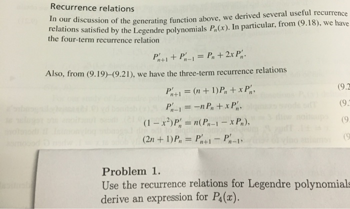 In Our Discussion Of The Generating Function Above