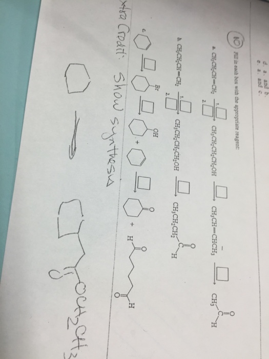 Solved Fill in each box with the appropriate reagent: | Chegg.com
