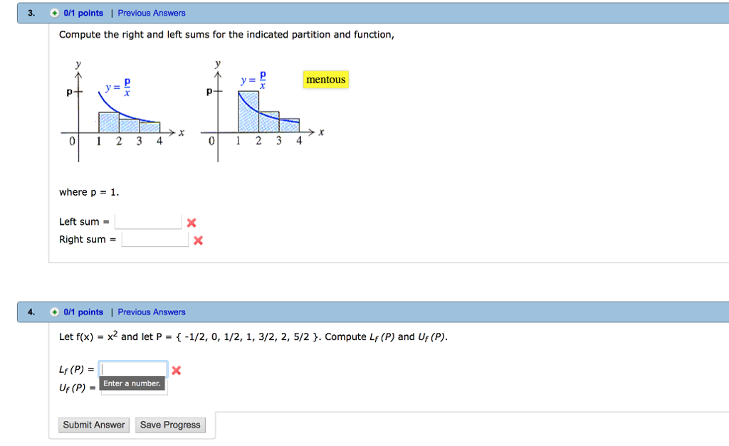 Solved 3. 0/1 points | Previous Answers Compute the right | Chegg.com