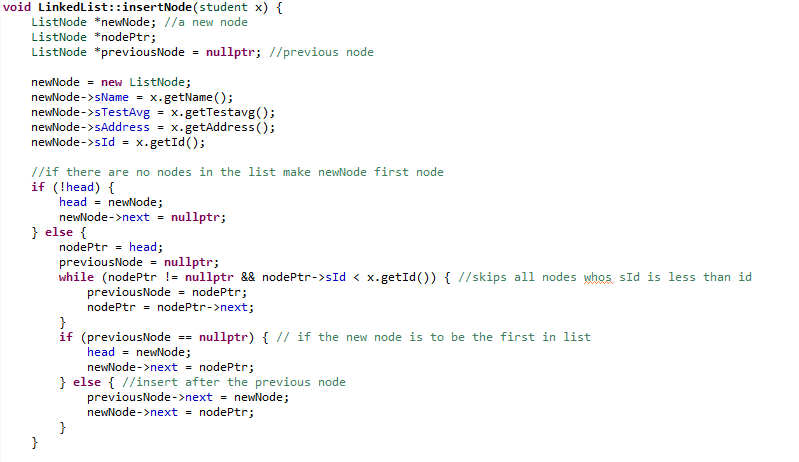 I am trying to insert student records into a linked | Chegg.com