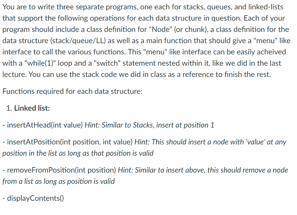 Solved You are to write three separate programs, one each | Chegg.com