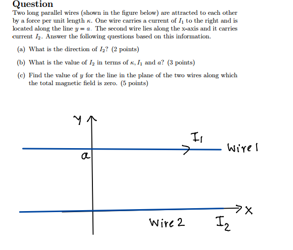 Solved Two long parallel wires (shown in the figure below) | Chegg.com
