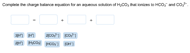 Solved Complete the charge balance equation for an aqueous | Chegg.com