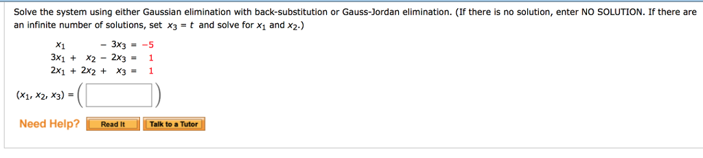 Solved Solve The System Using Either Gaussian Elimination