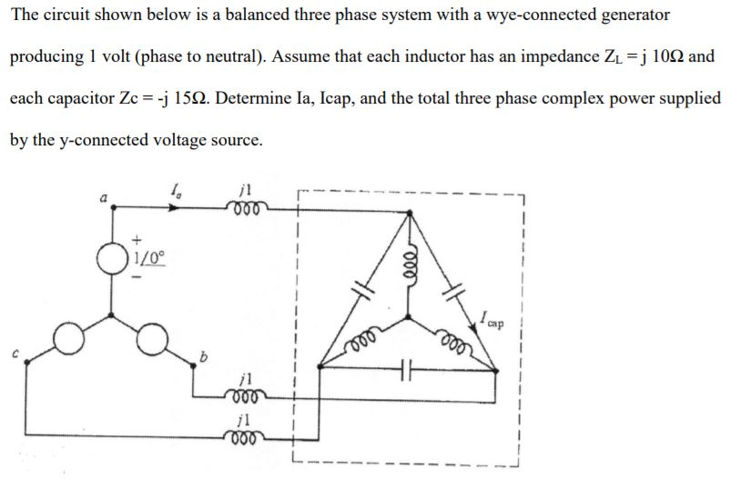 Solved The circuit shown below is a balanced three phase | Chegg.com