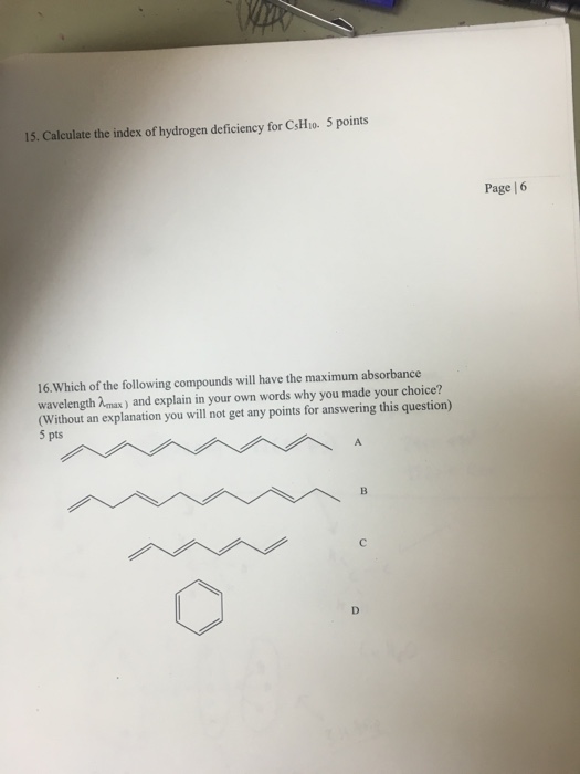 Solved Calculate the index of hydrogen deficiency tor | Chegg.com