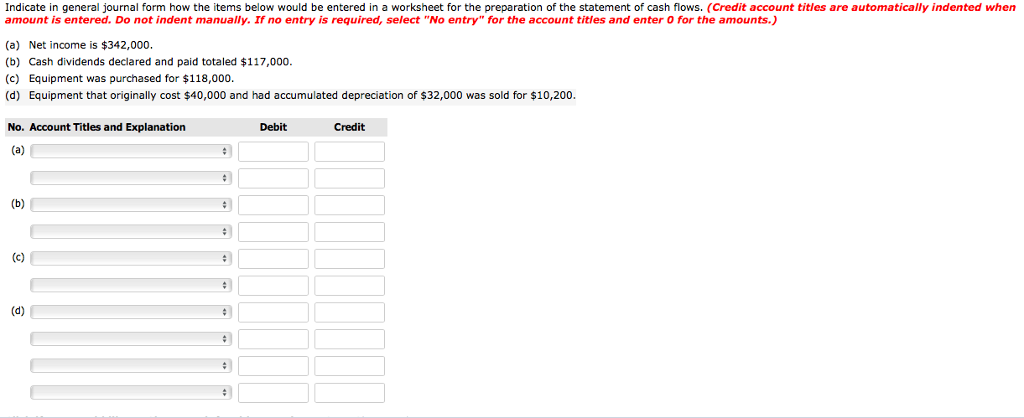 Solved Indicate in general journal form how the items below | Chegg.com