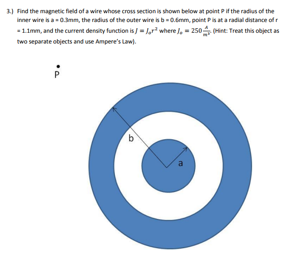 Solved Find the magnetic field of a wire whose cross section | Chegg.com