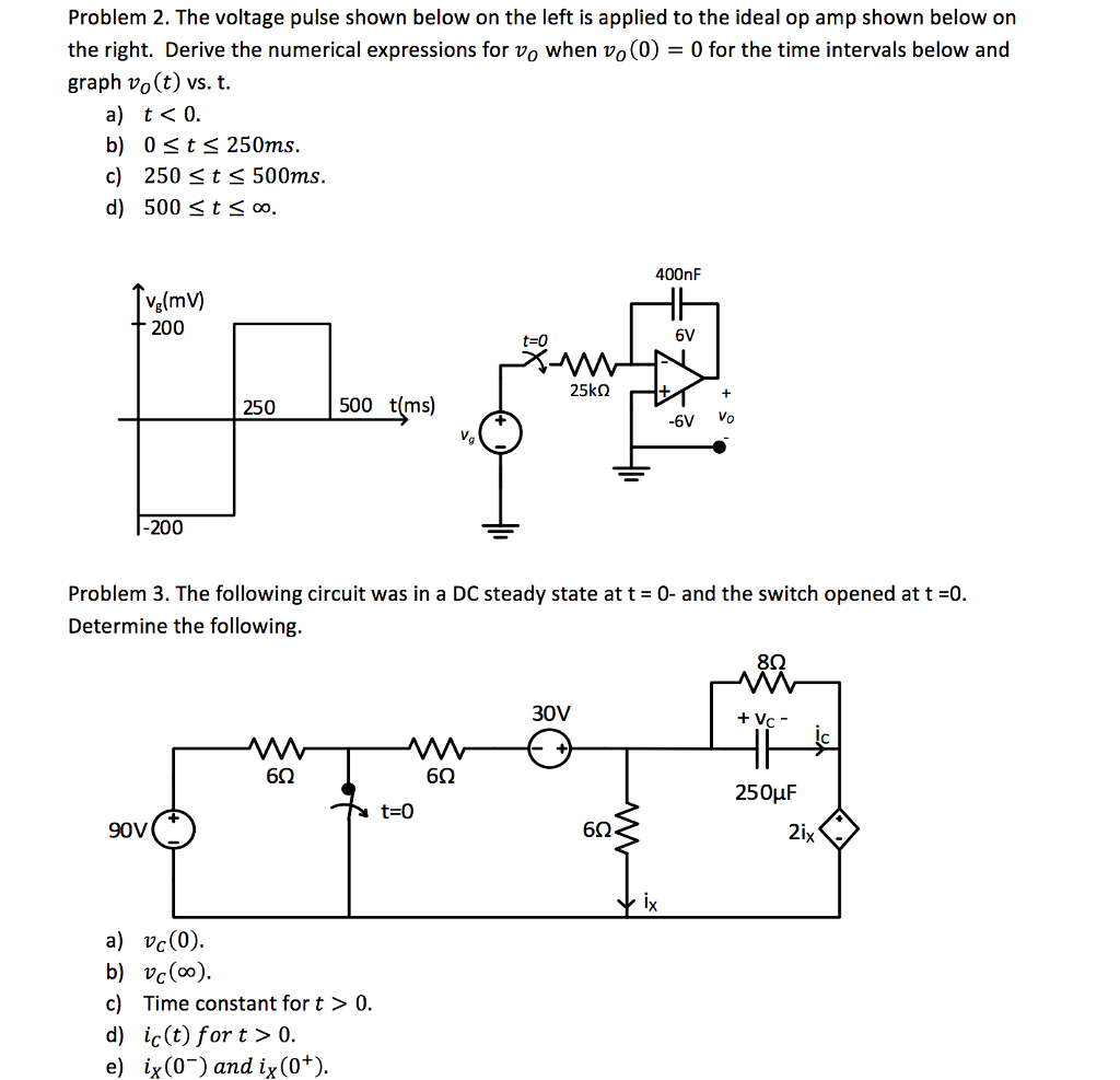 Solved The voltage pulse shown below on the left is applied | Chegg.com