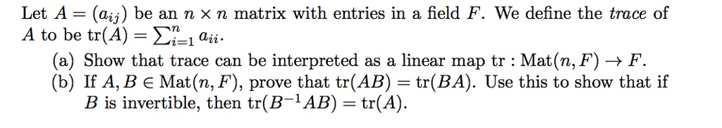 Solved Let A-(aij) be an n × n matrix with entries in a | Chegg.com