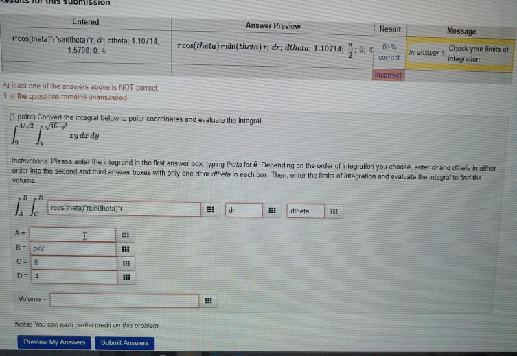 Solved Entered Answer Preview Result Message roos(the | Chegg.com