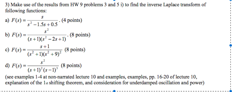 Solved 3) Make use of the results from HW 9 problems 3 and 5 | Chegg.com