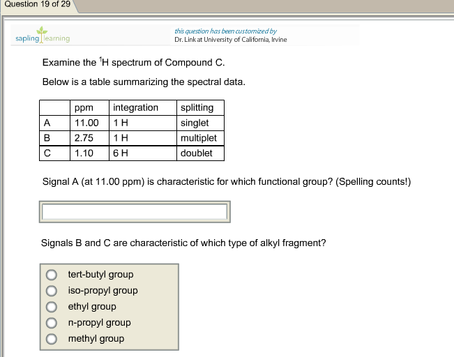 Solved Compound C: C4H8O2Unsaturation Number is 1 - there | Chegg.com