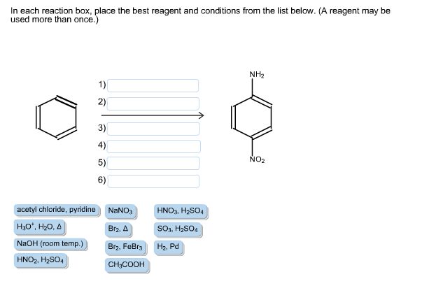 Solved In each reaction box, place the best reagent and | Chegg.com