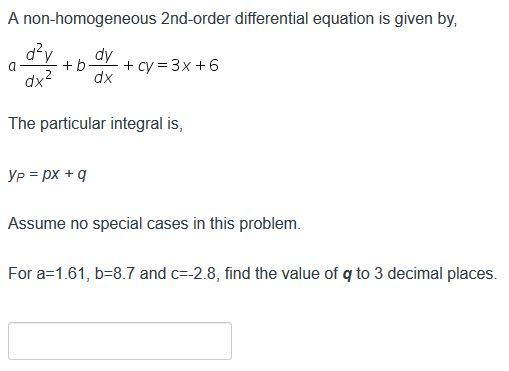 Solved A non-homogeneous 2nd-order differential equation is | Chegg.com