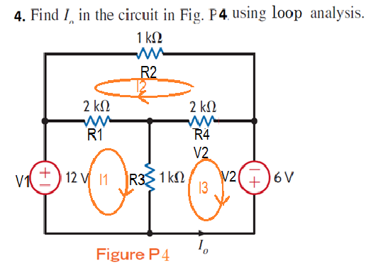 Solved Find I_0, in the circuit in Fig. P4 using loop | Chegg.com