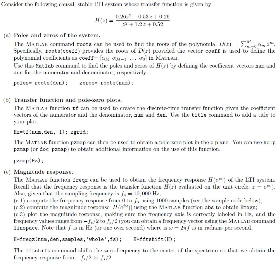 Consider the following causal, stable LTI system | Chegg.com