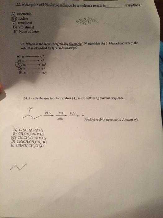 Solved 22. Absorption of Uv-visible radiation by a molecule | Chegg.com