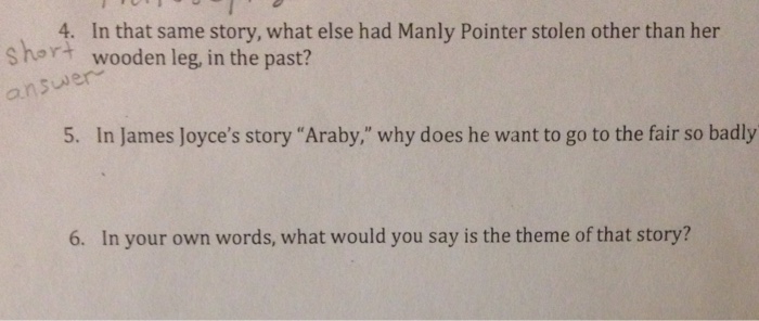 In that same story, what else had Manly Pointer | Chegg.com