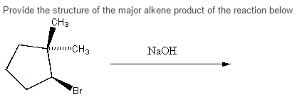Provide the structure of the major alkene product of | Chegg.com