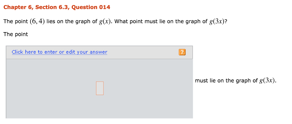 Solved Chapter 6, Section 6.3, Question 014 The point (6,4) | Chegg.com