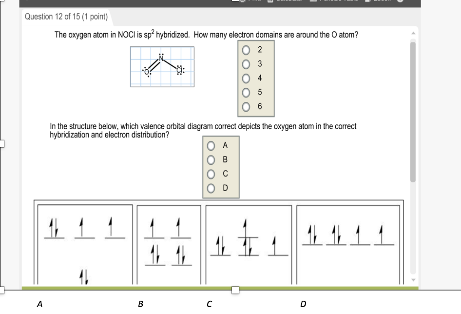Solved The oxygen atom in NOCI is sp^2 hybridized. How many | Chegg.com