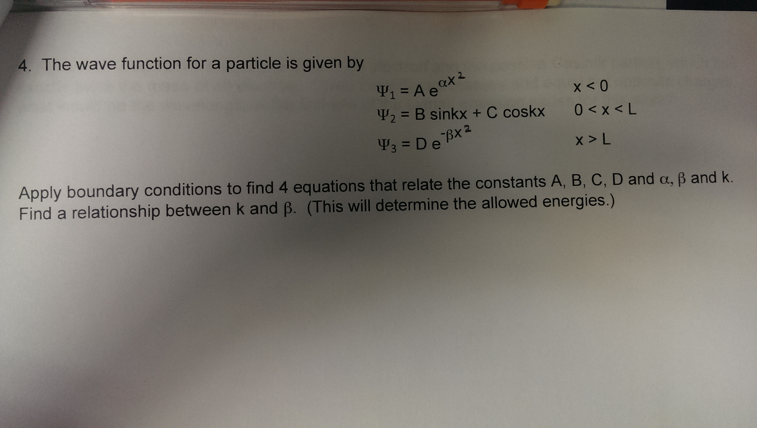 Solved: The Wave Function For A Particle Is Given By Apply... | Chegg.com