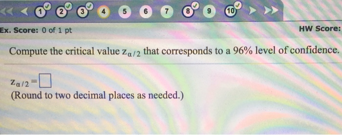 Solved: Compute The Critical Value Z_alpha/2 That Correspo... | Chegg.com