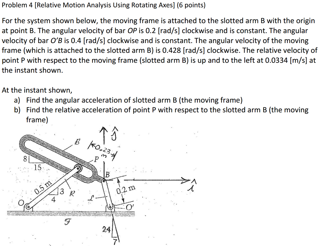 For the system shown, the moving frame is attached to | Chegg.com