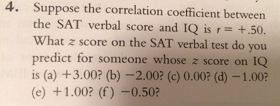 Solved Suppose the correlation coefficient between the SAT | Chegg.com