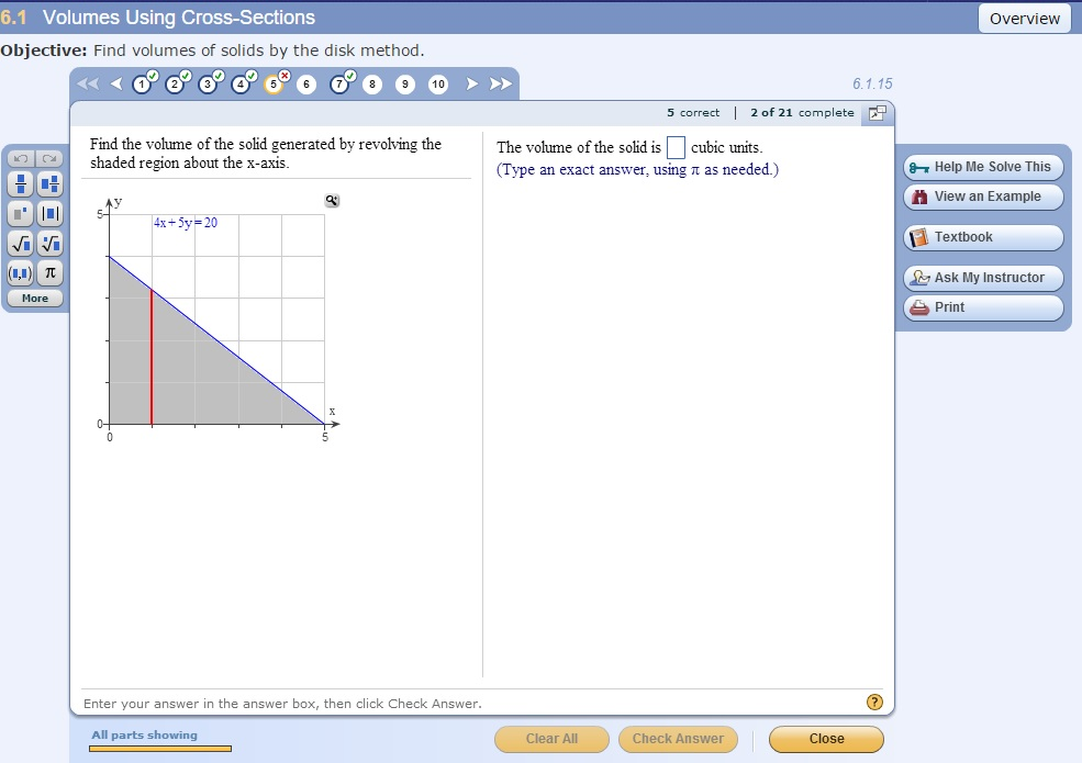 Solved Find volumes of solids by the disk method. The volume | Chegg.com