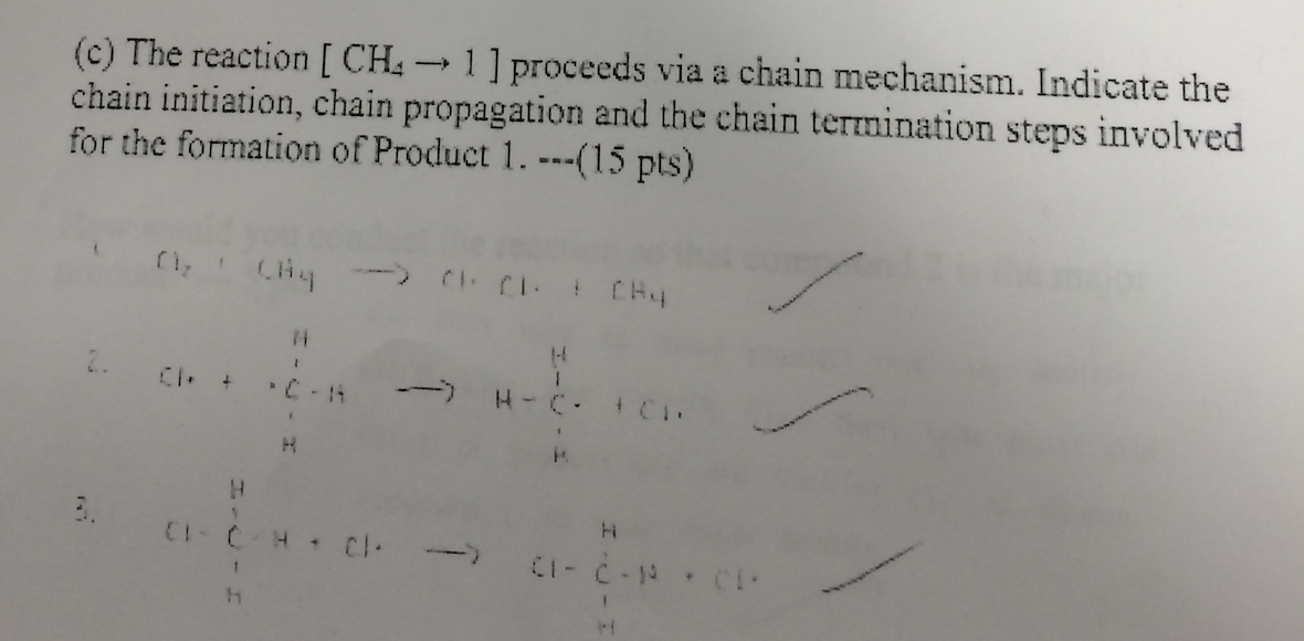 Solved The reaction [CH_4 rightarrow 1] proceeds via a chain | Chegg.com