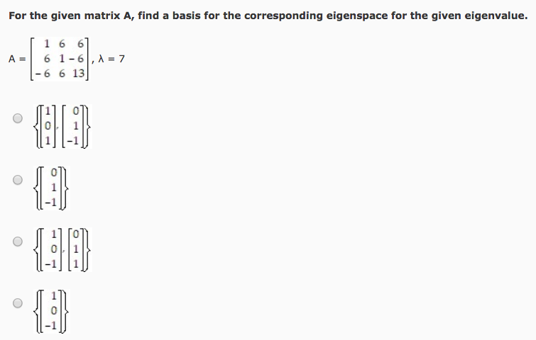 Solved For the given matrix A, find a basis for the | Chegg.com