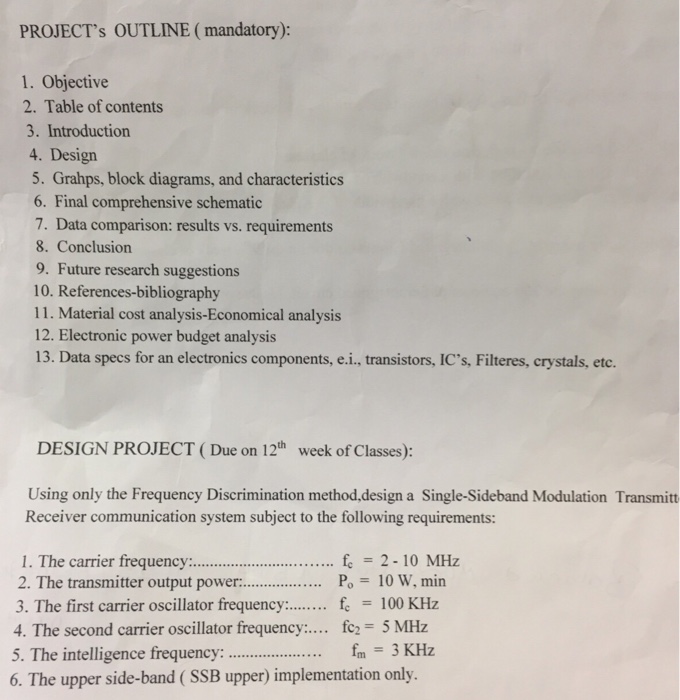 Objective Table of contents Introduction Design | Chegg.com