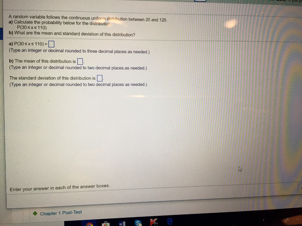Solved A Random Variable Follows The Continuous Uniform 2759