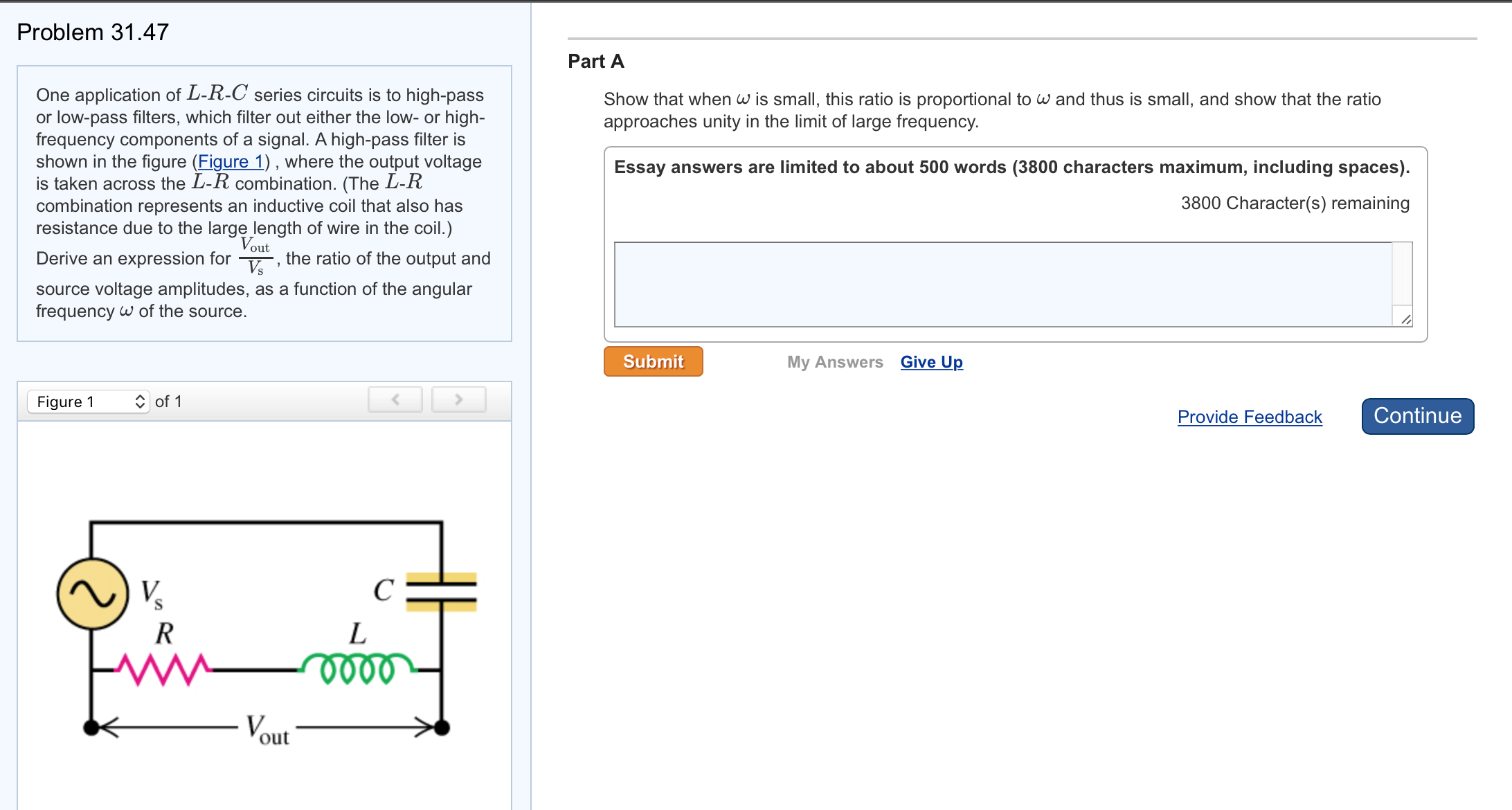Solved One application of L-R-C series circuits is | Chegg.com