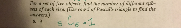 Solved For a set of five objects, find the number of | Chegg.com