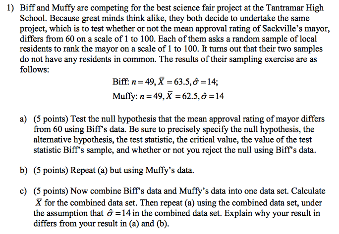 Solved Biff and Muffy are competing for the best science | Chegg.com