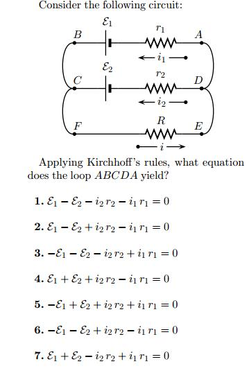 Solved Consider the following circuit: Applying Kirchhoff's | Chegg.com