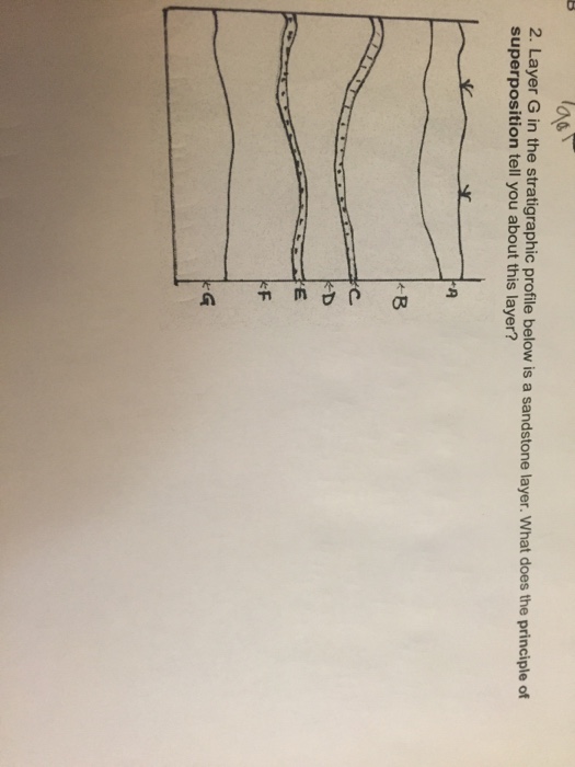 Layer G in the stratigraphic profile below is a | Chegg.com