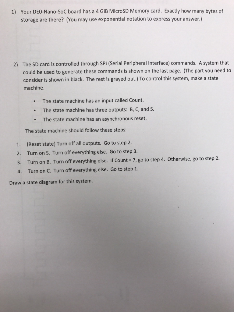 Solved Your DE0-Nano-SoC board has a 4 GiB MicroSD Memory | Chegg.com