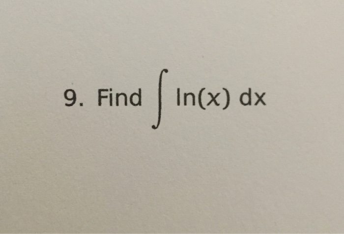 Solved Find Integral in(x) dx | Chegg.com
