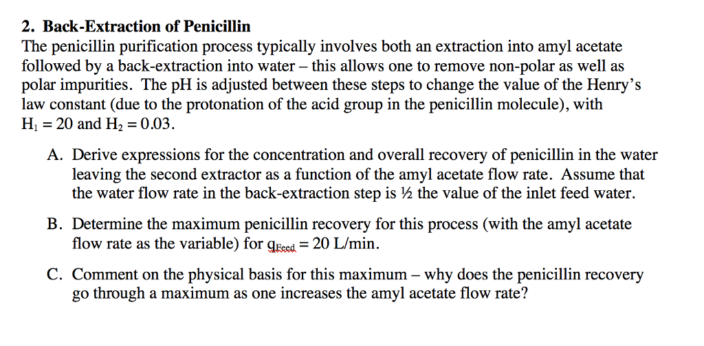 2. Back-Extraction of Penicillin The penicillin | Chegg.com